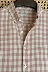 Dusty Rose & Off White Gingham Check