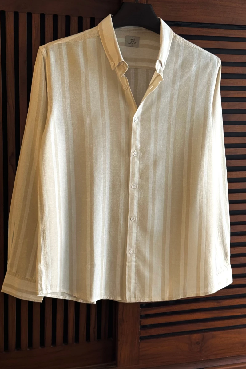 Warm Beige & Off-White Stripe