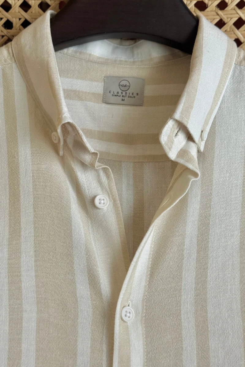 Warm Beige & Off-White Stripe