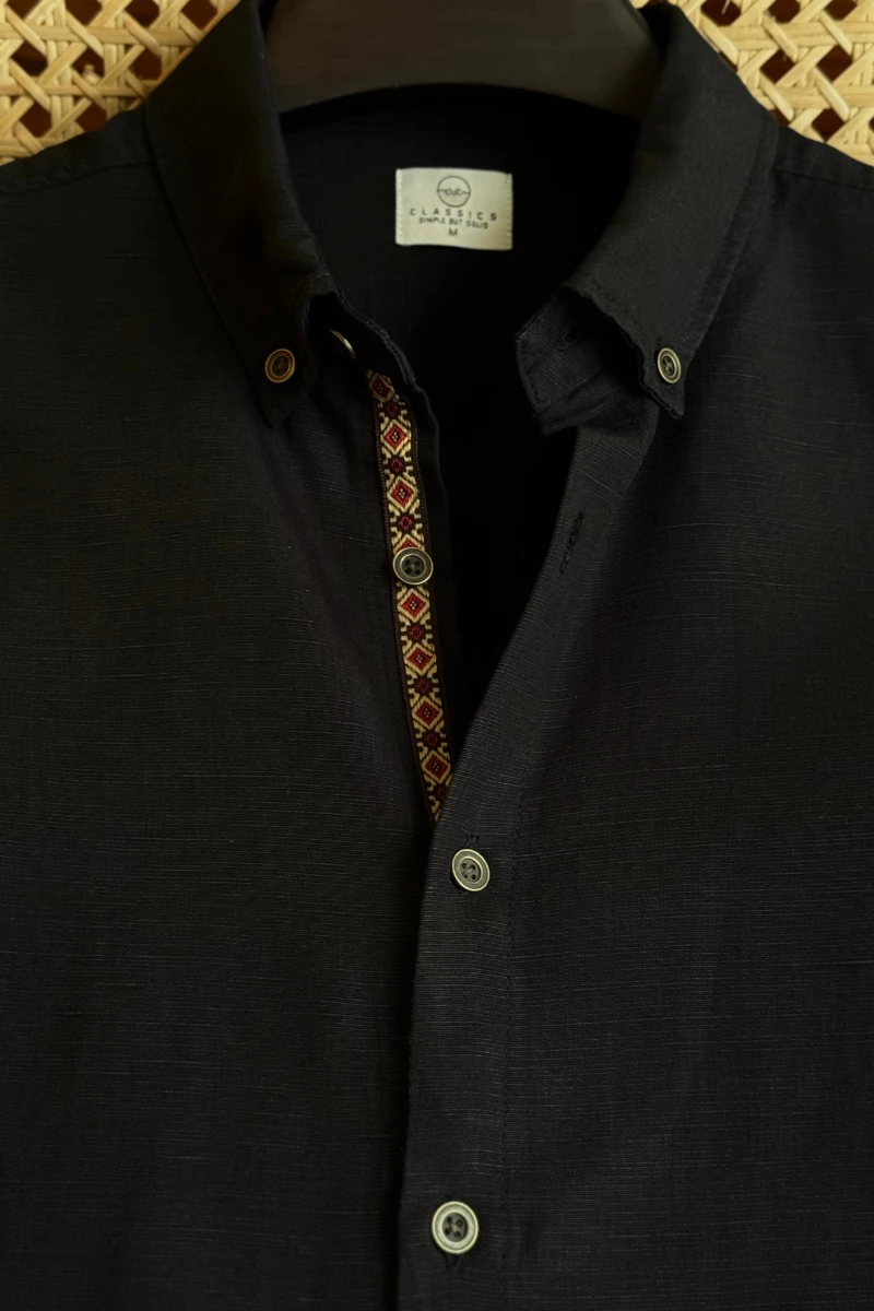 Black with Beige Maroon Twill Tape